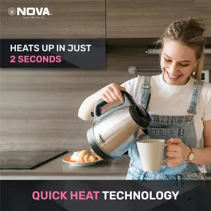 NOVA NKT-2750 Electric Kettle (1.5 L, Black) – Nova India