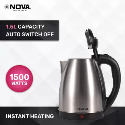 NOVA NKT-2750 Electric Kettle (1.5 L, Black) – Nova India