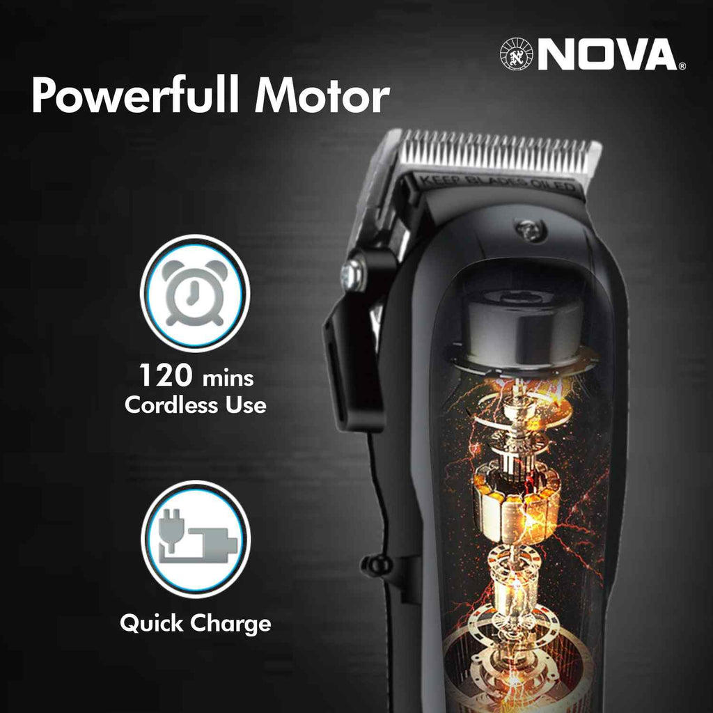 Nova NHT 1083 Runtime: 120 min Trimmer for Men (Black) | Hair Clipper ...