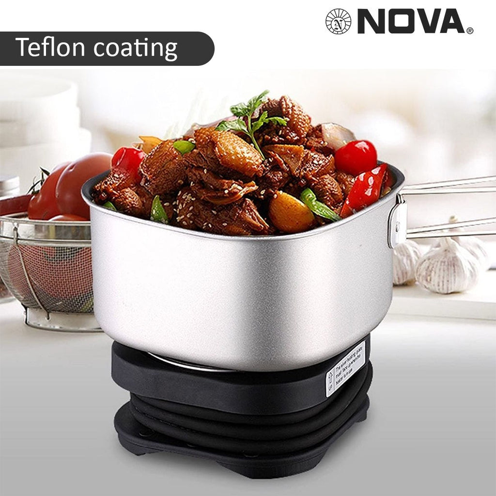 Nova TC-1550 (Silver) Travel Cooker | Electic Cooker – Nova India