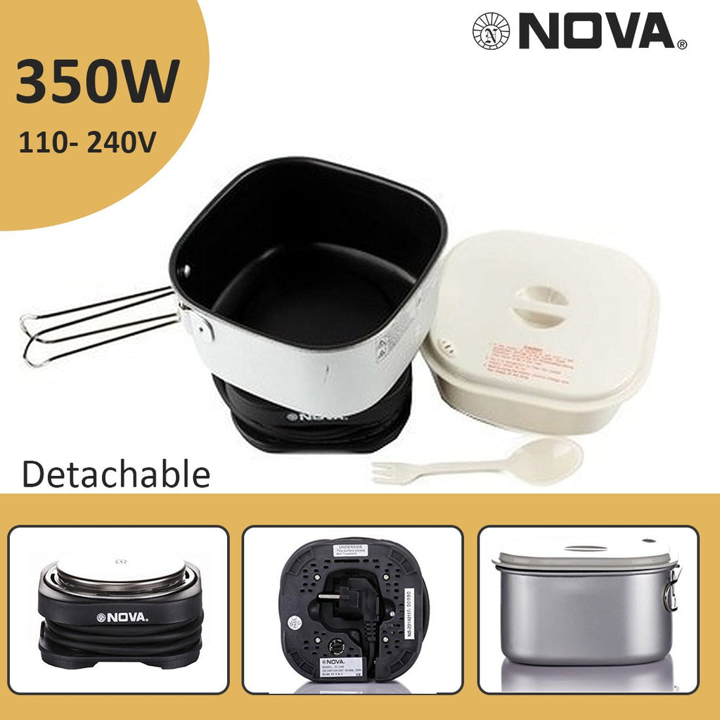 Nova TC-1550 (Silver) Travel Cooker | Electic Cooker – Nova India