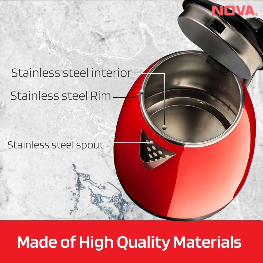 Nova NKT -2734 Electric Kettle | Multi Purpose Kettle – Million Lights