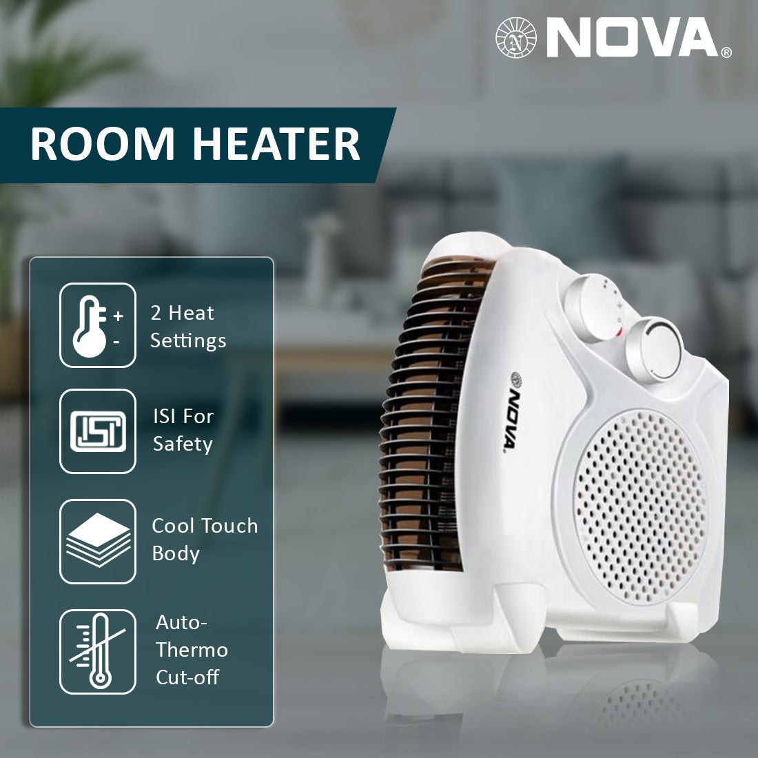 Nova NH 1257 All in One Blower Silent Fan Room Heater – Nova India